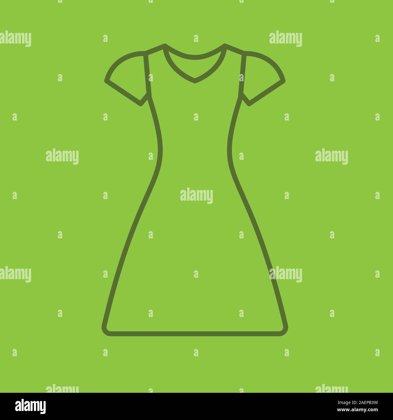 Sun frock linear icon. Sarafan. Thin line outline symbols on color ...