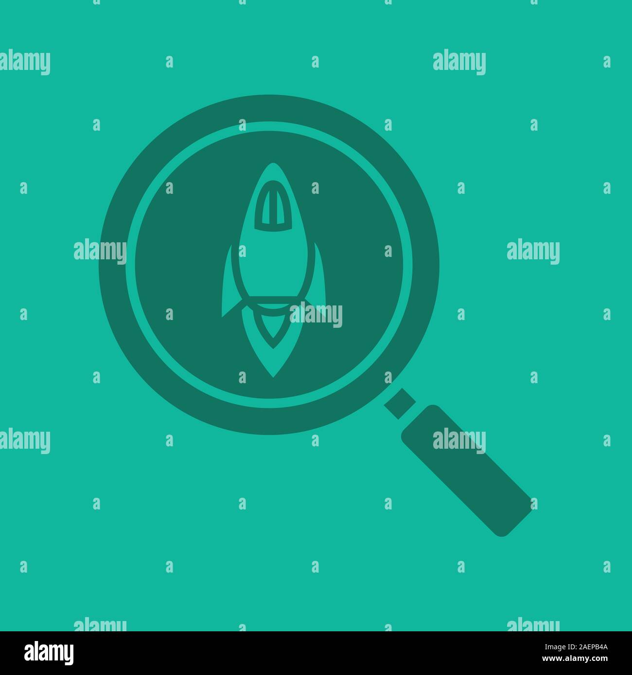 Startup project search glyph color icon. Silhouette symbol. Magnifying ...