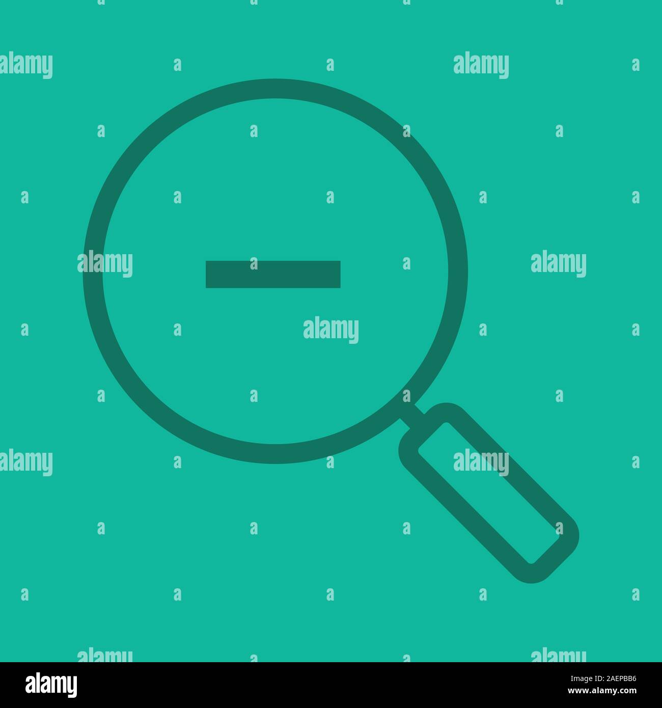 Zoom out linear icon. Magnifying glass with minus sign. Thick line outline symbols on color ...