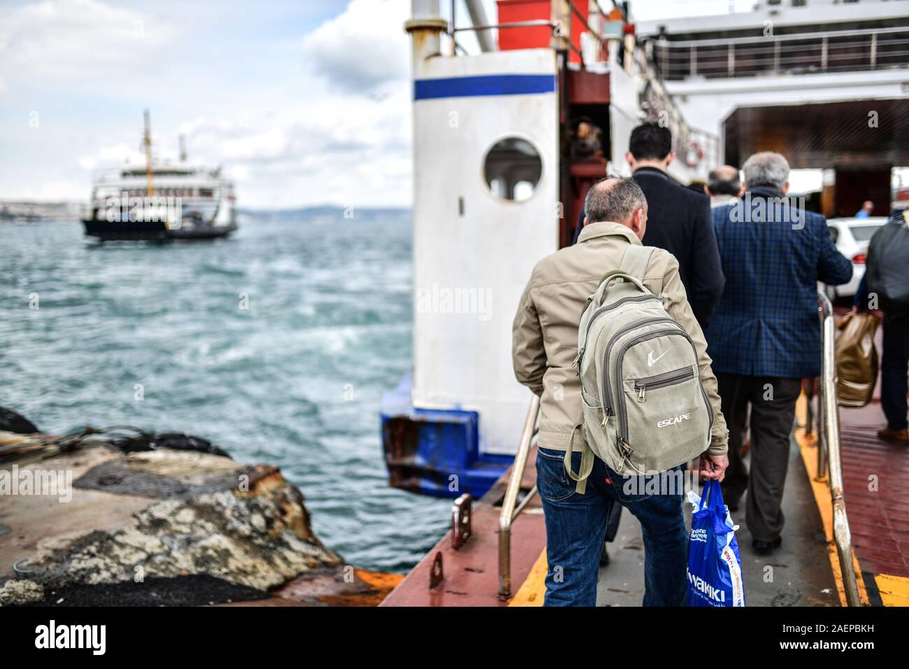 Turkey, Istanbul. The Bosporus or Istanbul Strait connects the Black ...