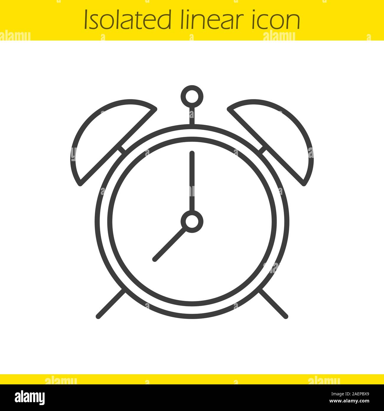 Alarm clock linear icon. Thin line illustration. Contour symbol. Vector ...