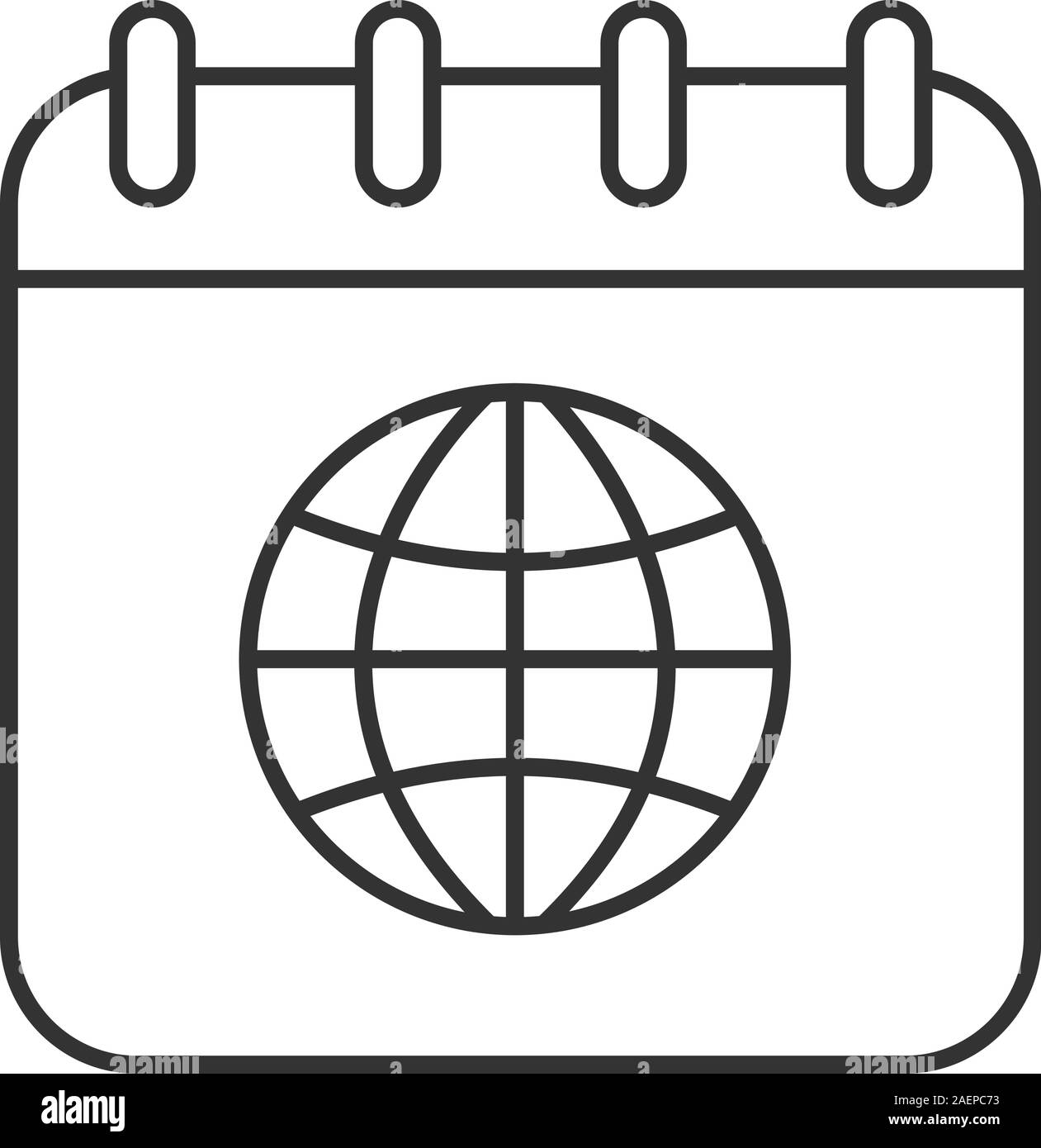 International calendar linear icon. Thin line illustration. Calendar ...