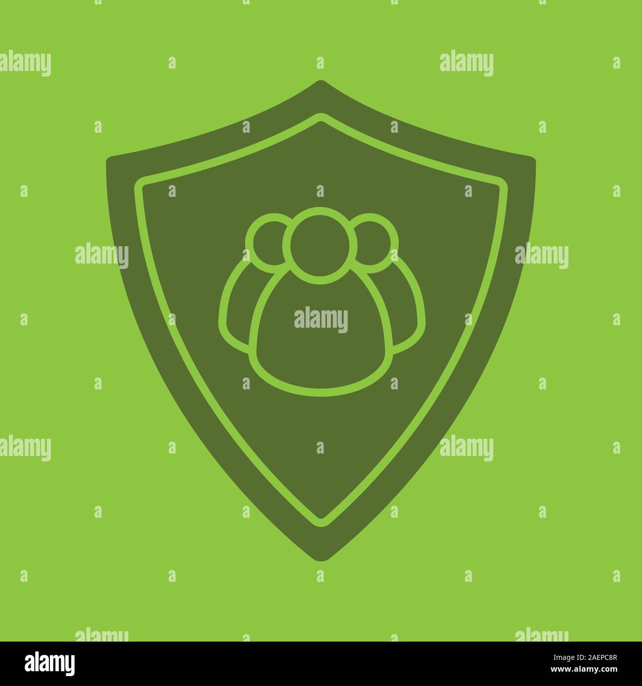 Users protection glyph color icon. Collective security. Silhouette ...