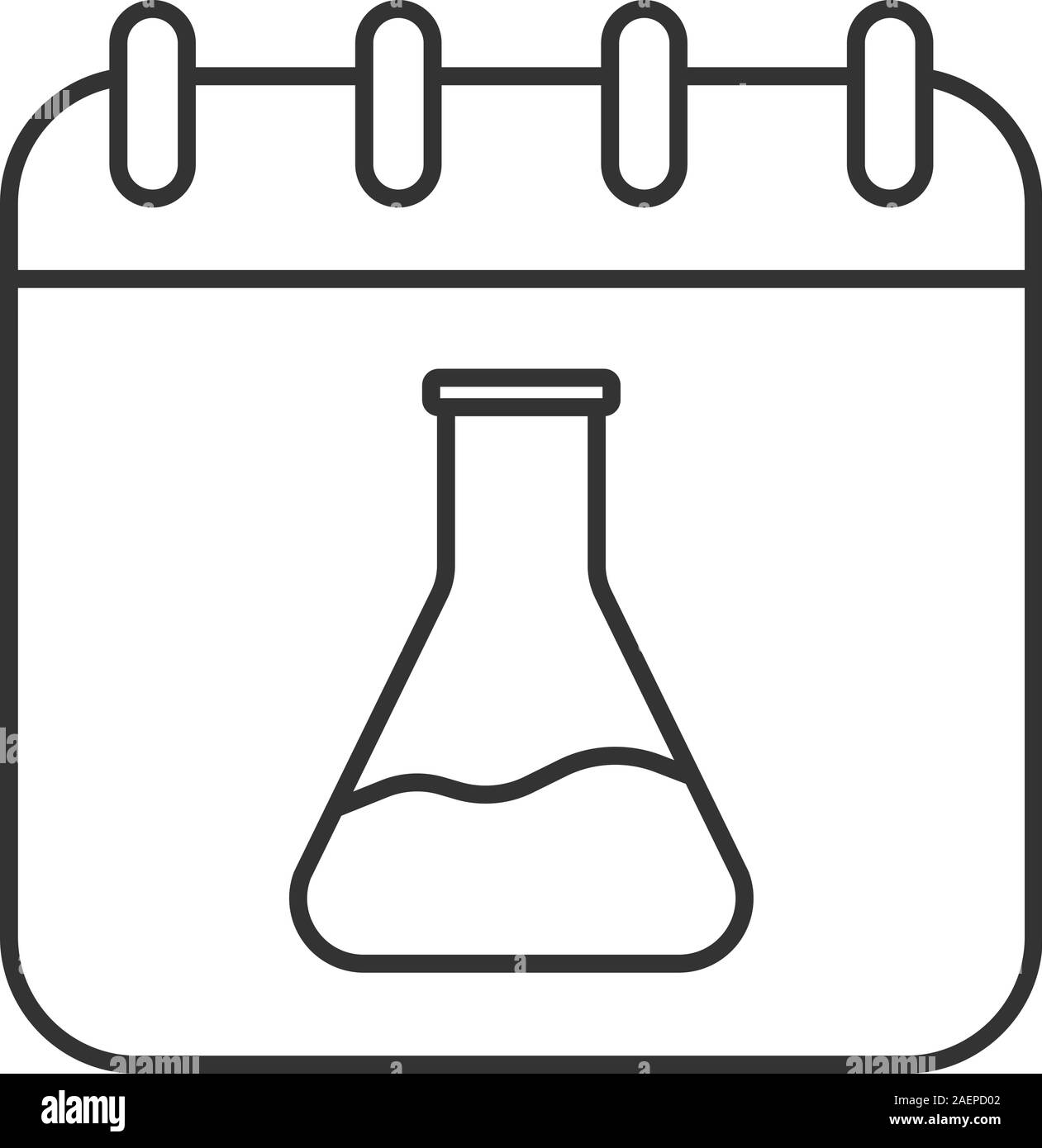 Research schedule linear icon. Thin line illustration. Calendar page ...