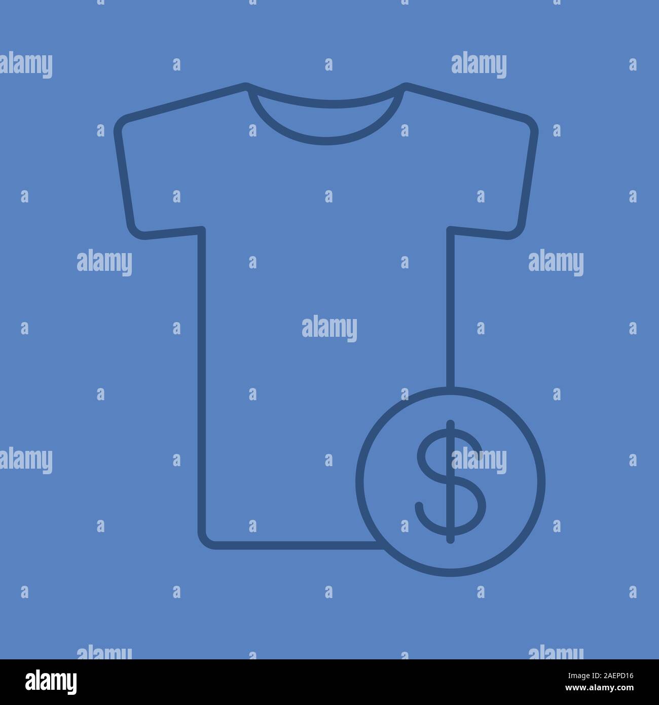 Buy clothes linear icon. T-shirt with dollar sign. Thin line outline ...