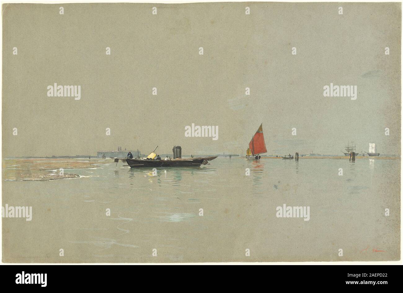 A landscape painting by William Stanley Haseltine created between 1871 ...