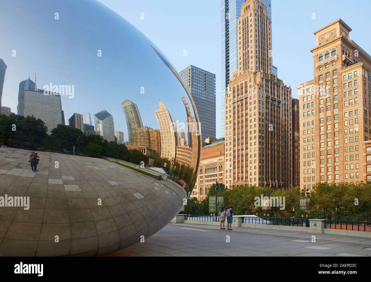 The sculpture Cloud Gate, also known as the Bean, at Millenium Park ...