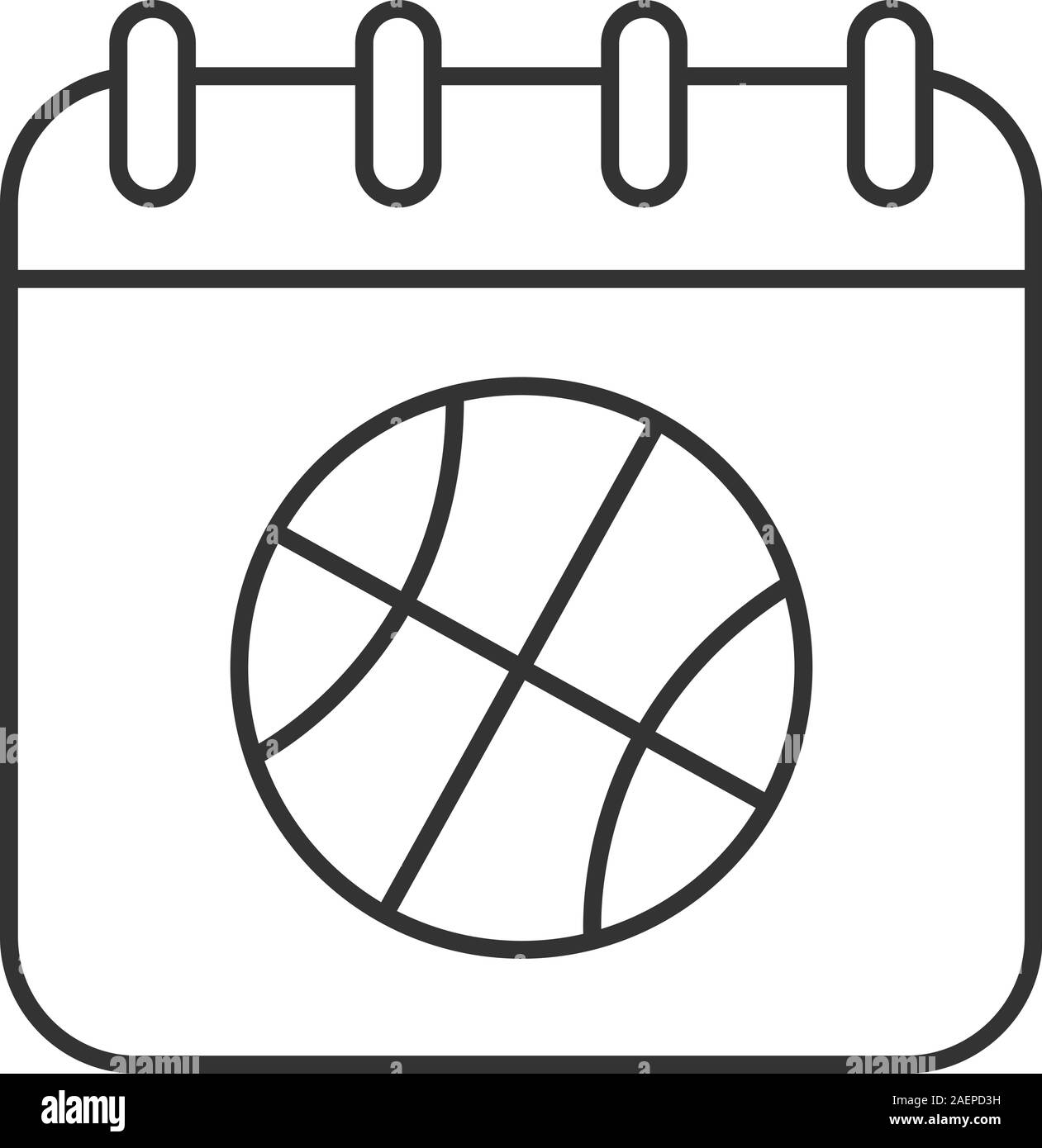 Basketball championship date linear icon. Thin line illustration ...