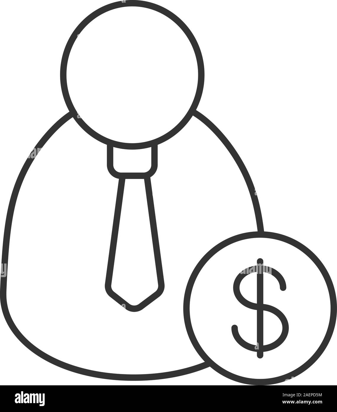 Staff hiring linear icon. Thin line illustration. Businessman with ...