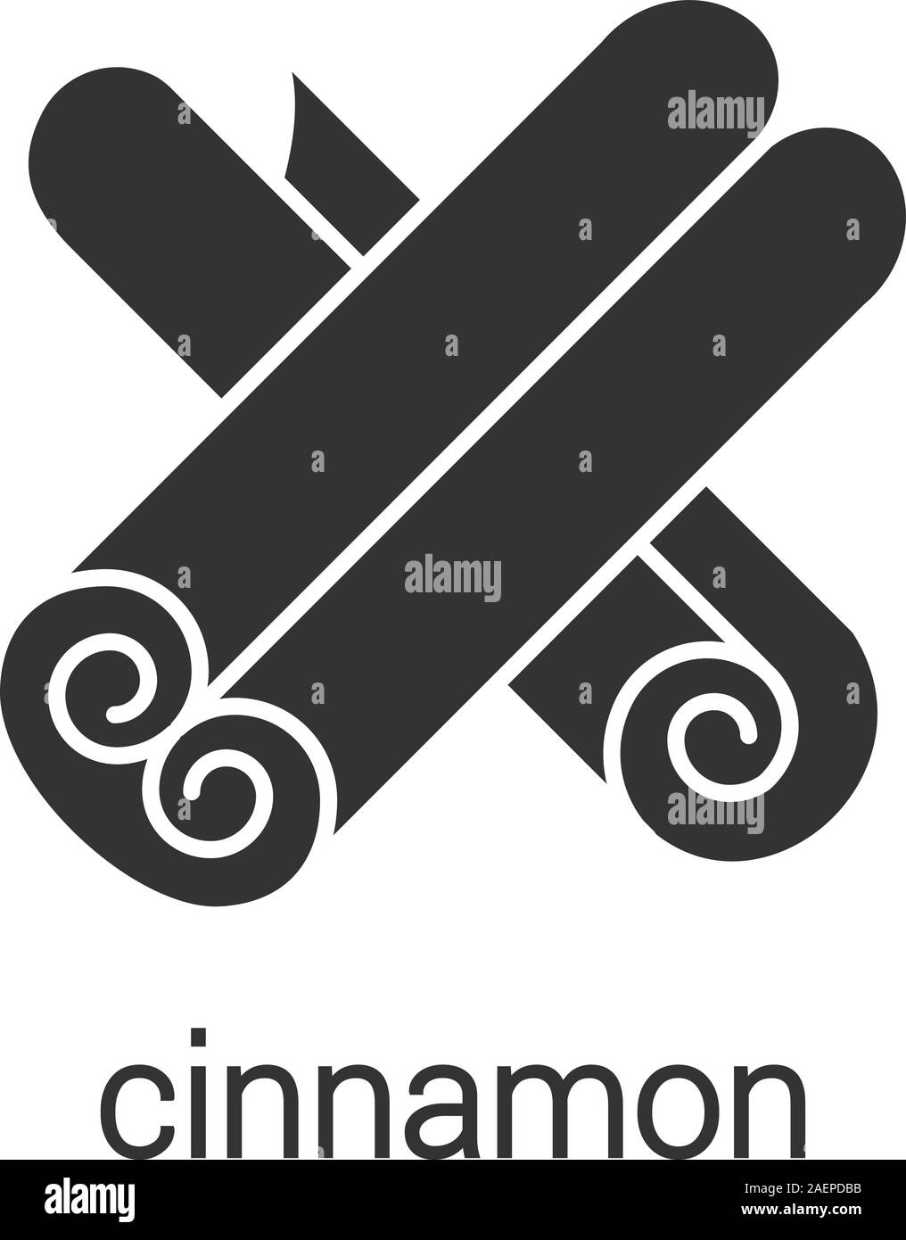 Cinnamon glyph icon. Silhouette symbol. Canella. Negative space. Vector ...