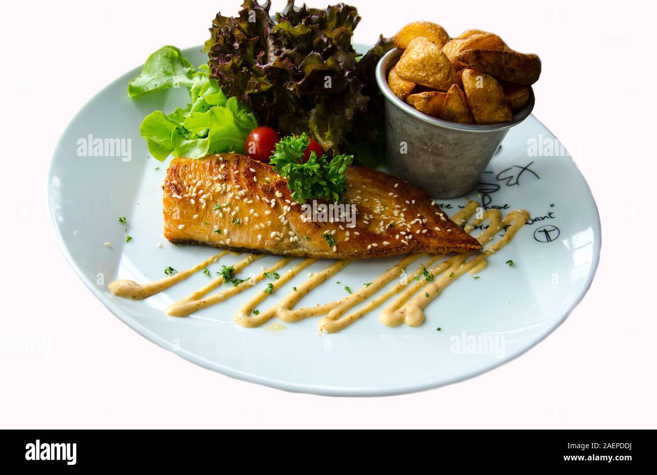 Slice delicious fried salmon hi-res stock photography and images - Alamy
