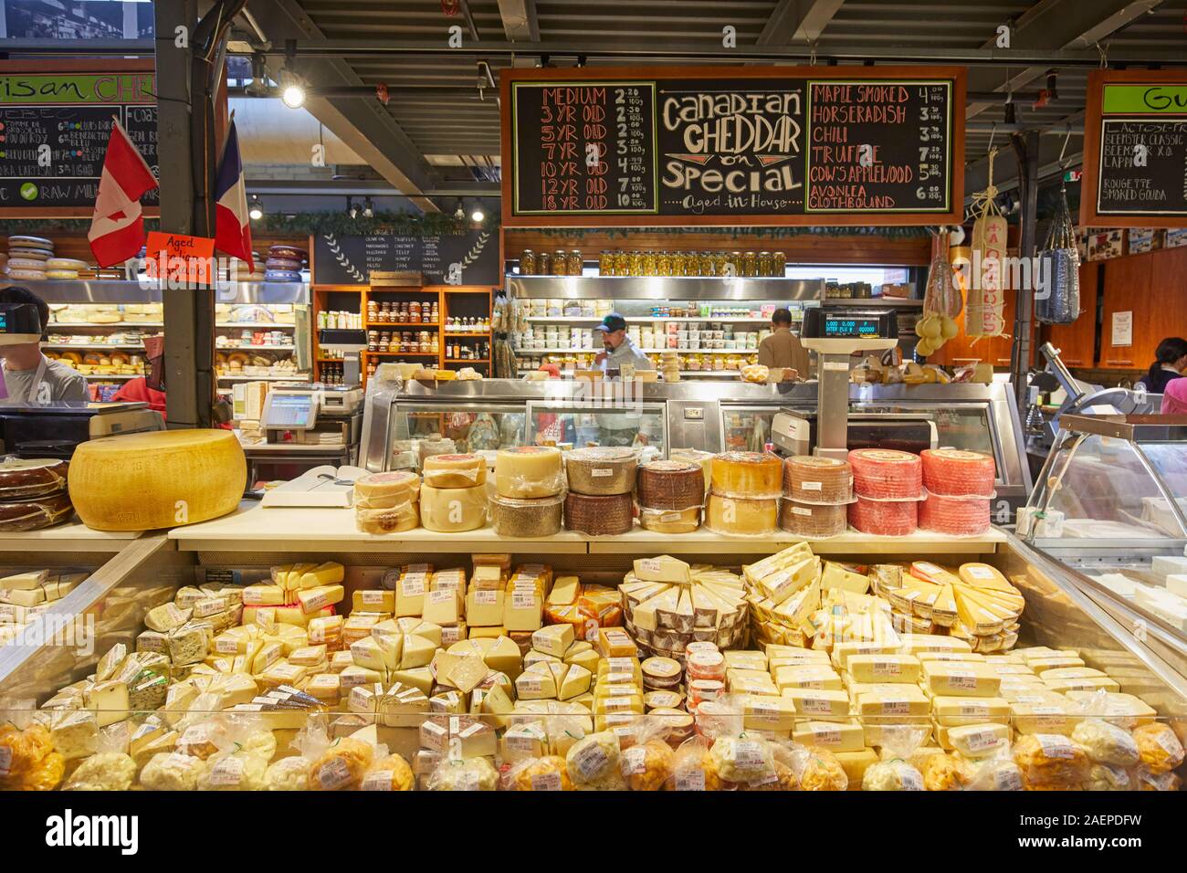 Cheese stall at St. Lawrence Market, Toronto, Canada Stock Photo - Alamy