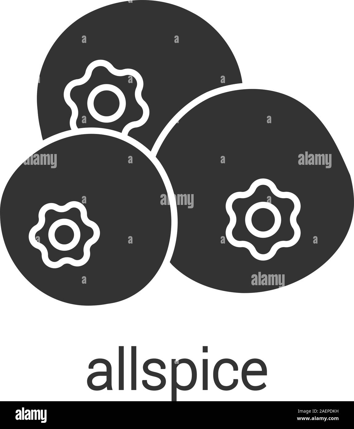 Allspice glyph icon. Silhouette symbol. Negative space. Vector isolated ...