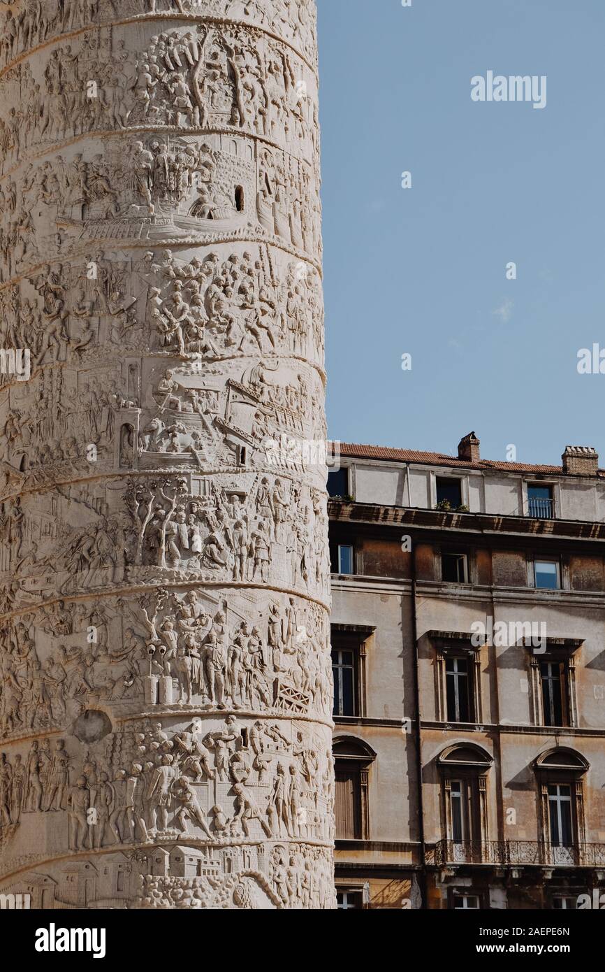 Trajan's Column detail Stock Photo - Alamy