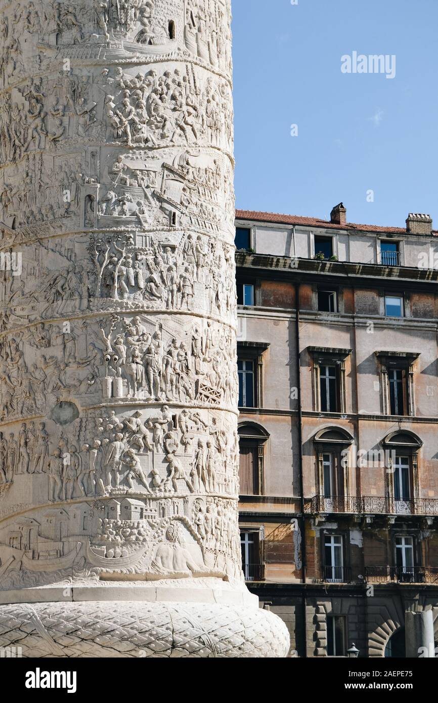 Trajan's Column detail Stock Photo - Alamy