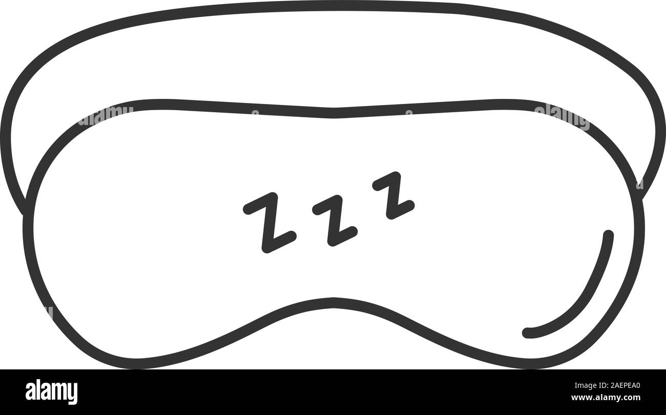 Sleeping mask linear icon. Dense bandage on eyes. Thin line ...