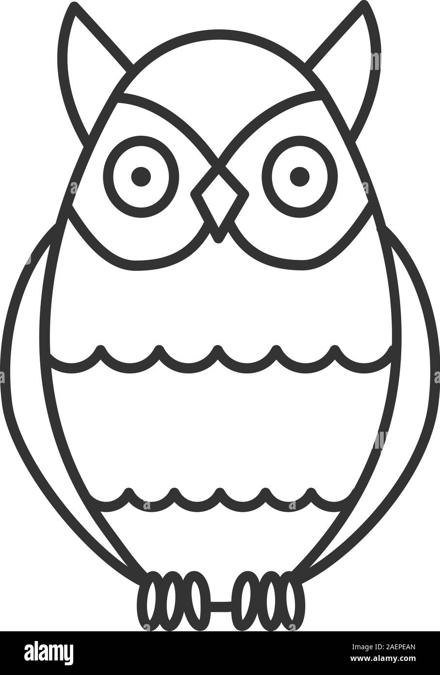 Owl linear icon. Chronotype. Thin line illustration. Emblem of wisdom ...