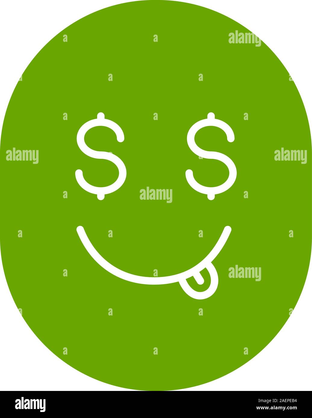 Yummy dollar emoji glyph icon. Silhouette symbol. Greedy smiley ...