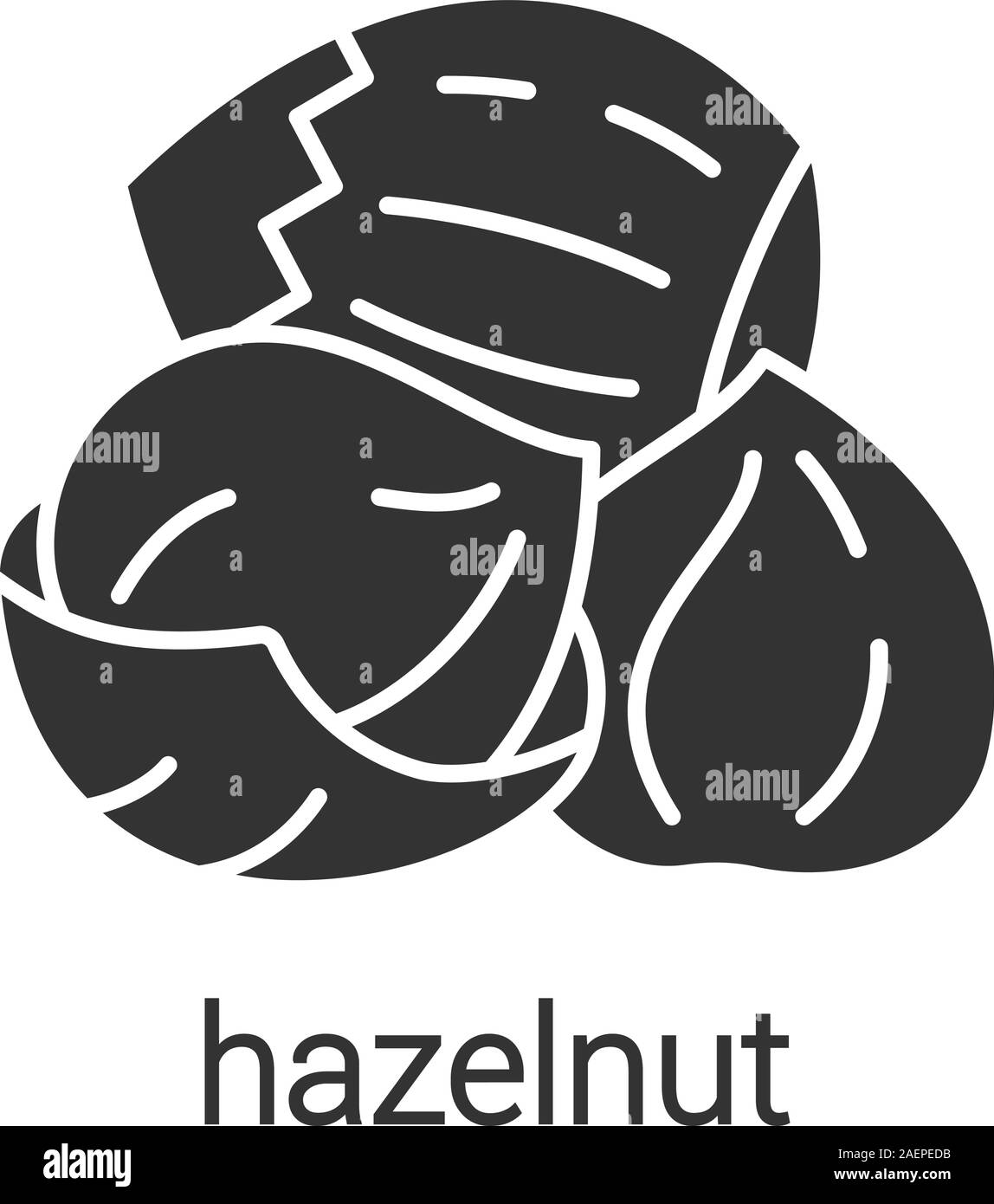 Hazelnuts glyph icon. Silhouette symbol. Negative space. Vector ...