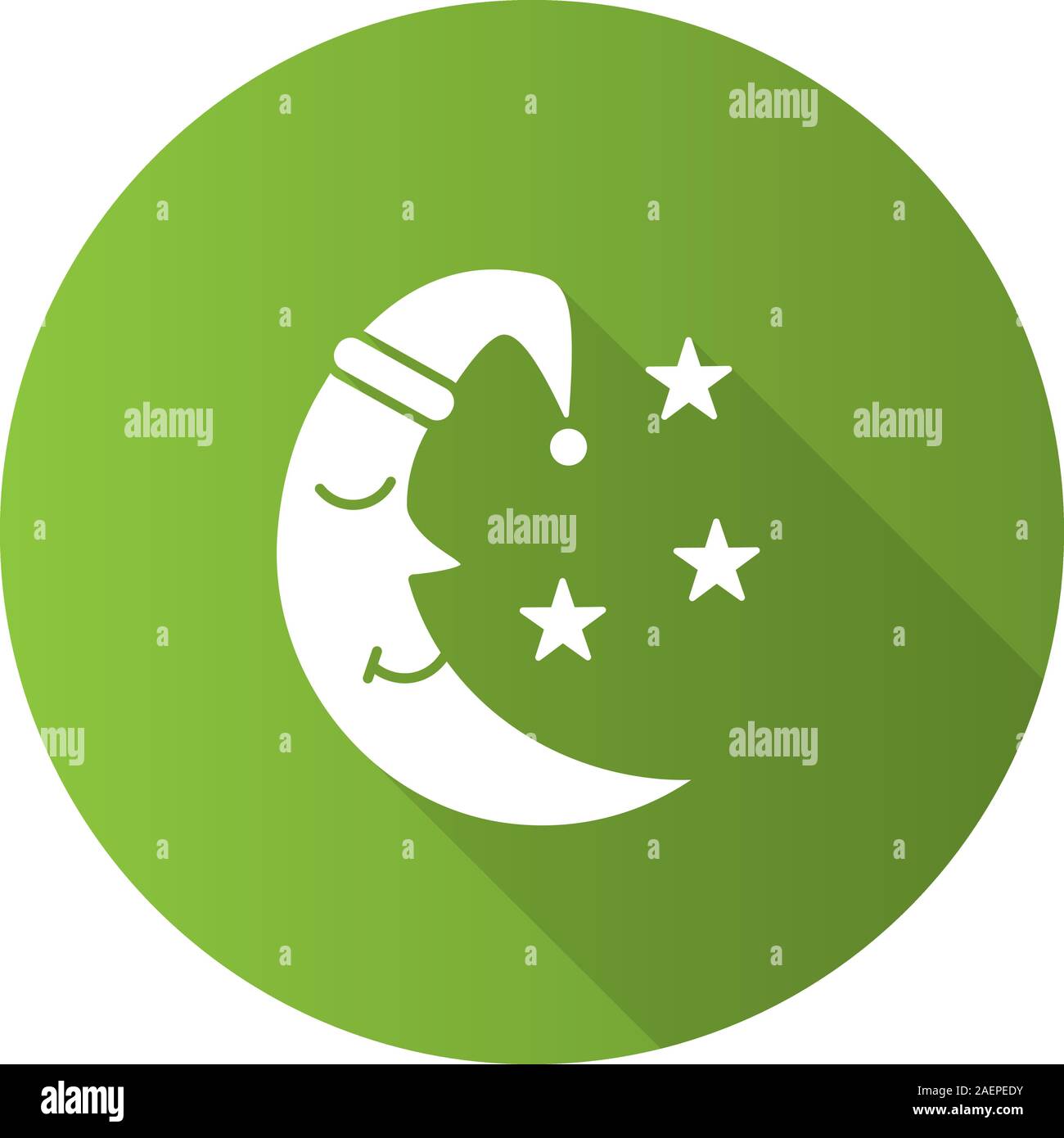 Moon with stars flat design long shadow glyph icon. Bedtime. Vector ...