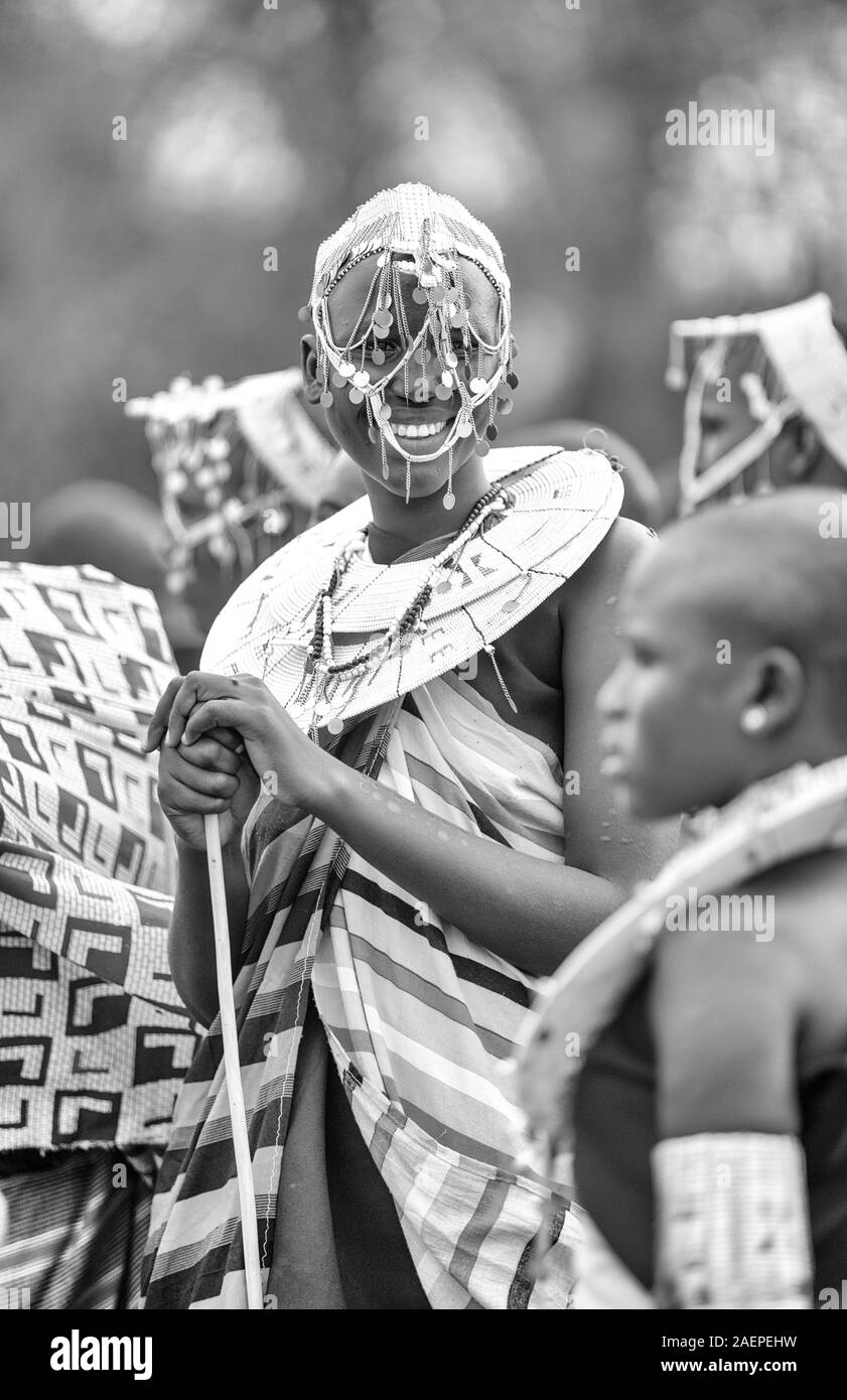 Kenyan traditional clothing Black and White Stock Photos & Images - Alamy