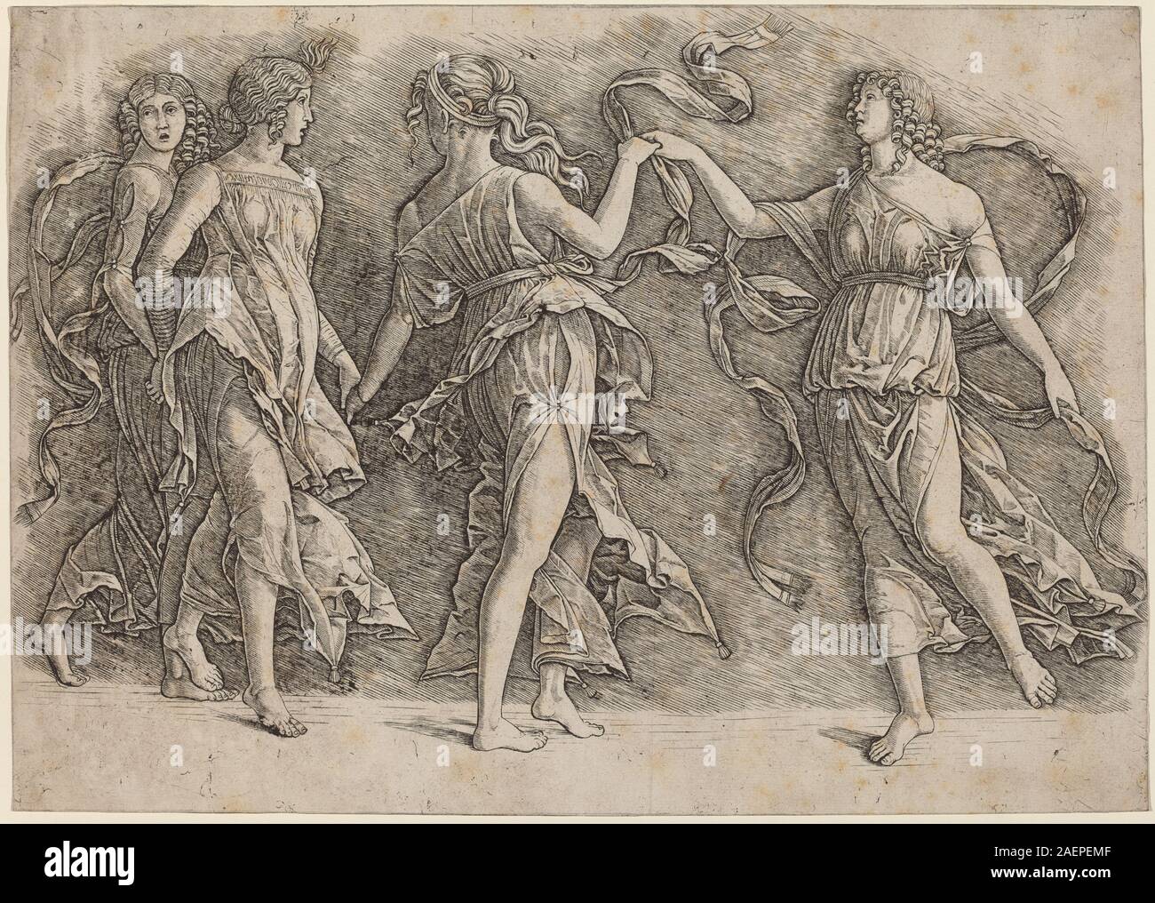 Painting from the workshop of Andrea Mantegna, circa 1497, depicting ...