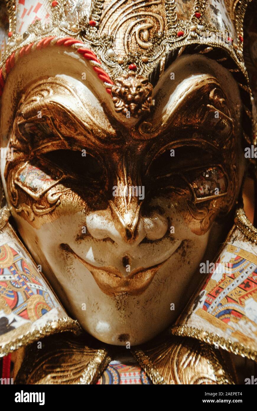 Venice carnival golden masks for sale Stock Photo - Alamy