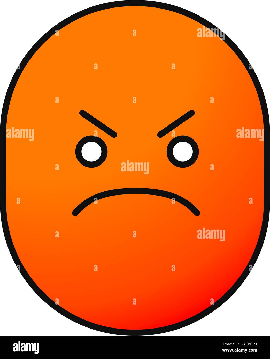 Angry smile color icon. Frowned face. Isolated vector illustration ...