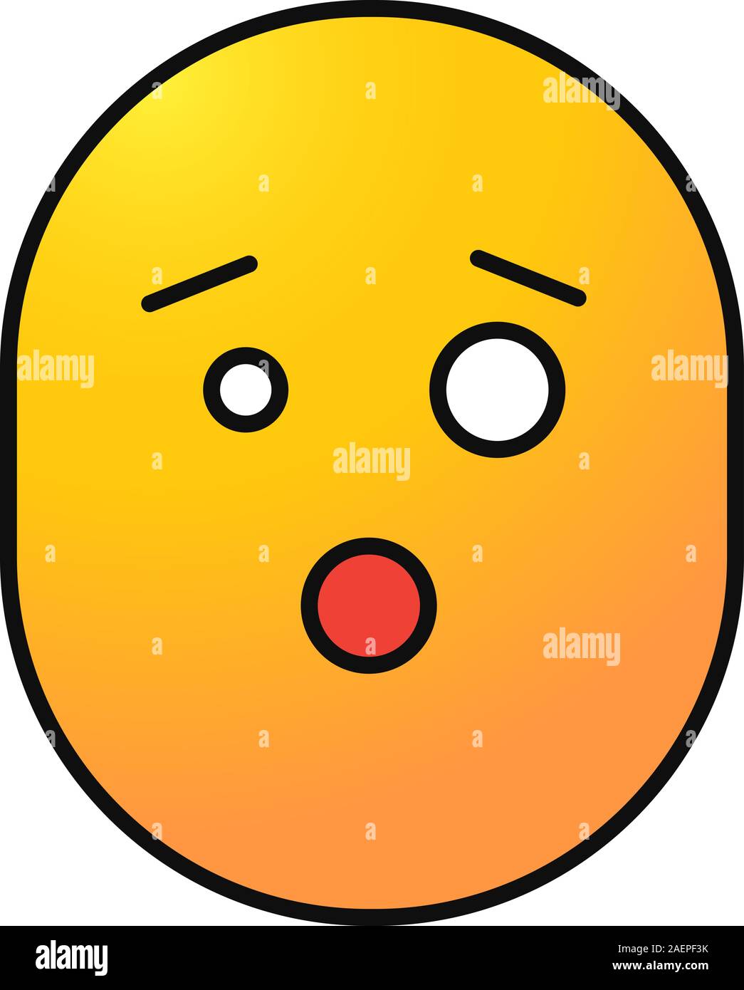 Face with open mouth color icon. Excited smile. Isolated vector ...