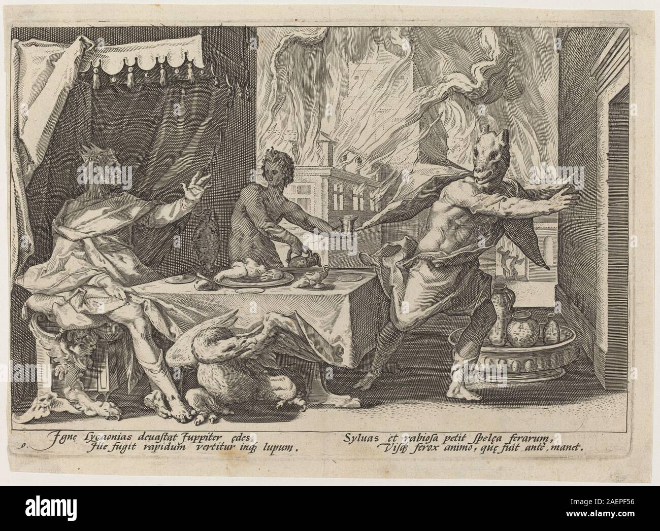 Workshop of Hendrick Goltzius, after Hendrick Goltzius, Lycaon Changed ... Workshop of Hendrick Goltzius, after Hendrick Goltzius, Lycaon Changed ...