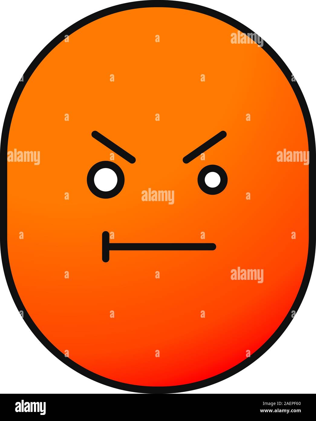Angry smile color icon. Bad mood. Isolated vector illustration Stock ...