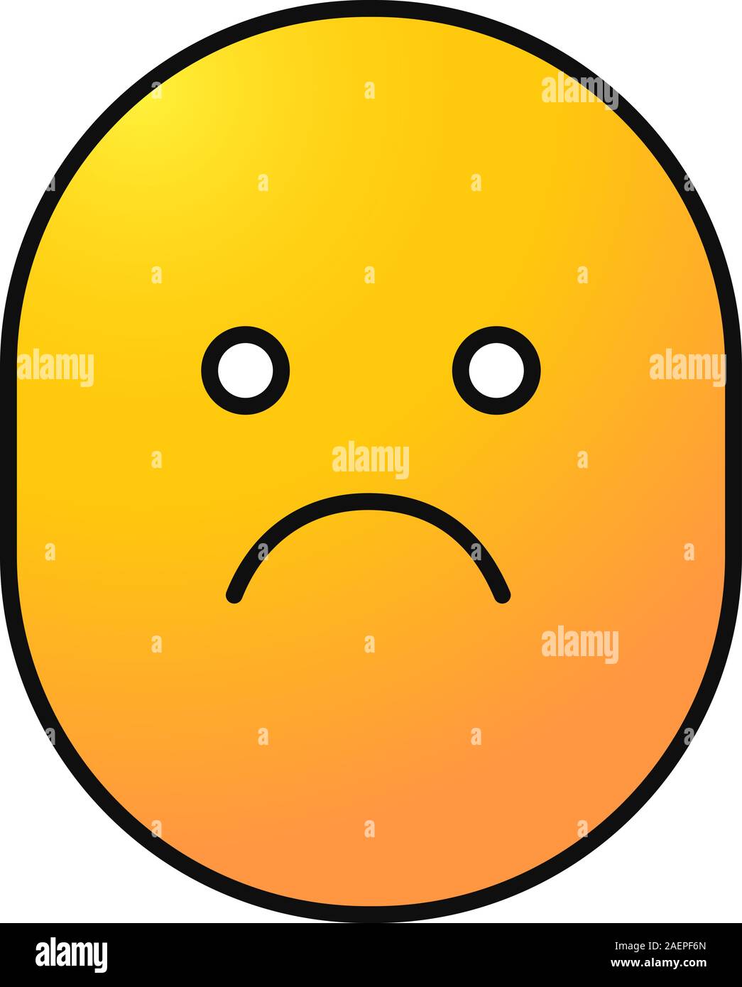Sad smile color icon. Bad mood. Isolated vector illustration Stock ...