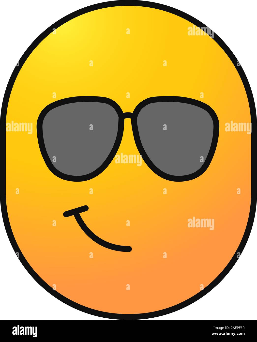 Cool smile color icon. Face with sunglasses. Isolated vector ...