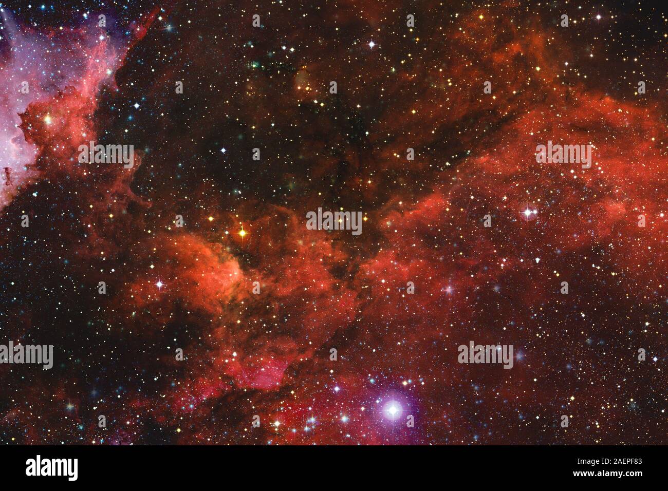 Universe scene with stars and galaxies in deep space showing the beauty ...