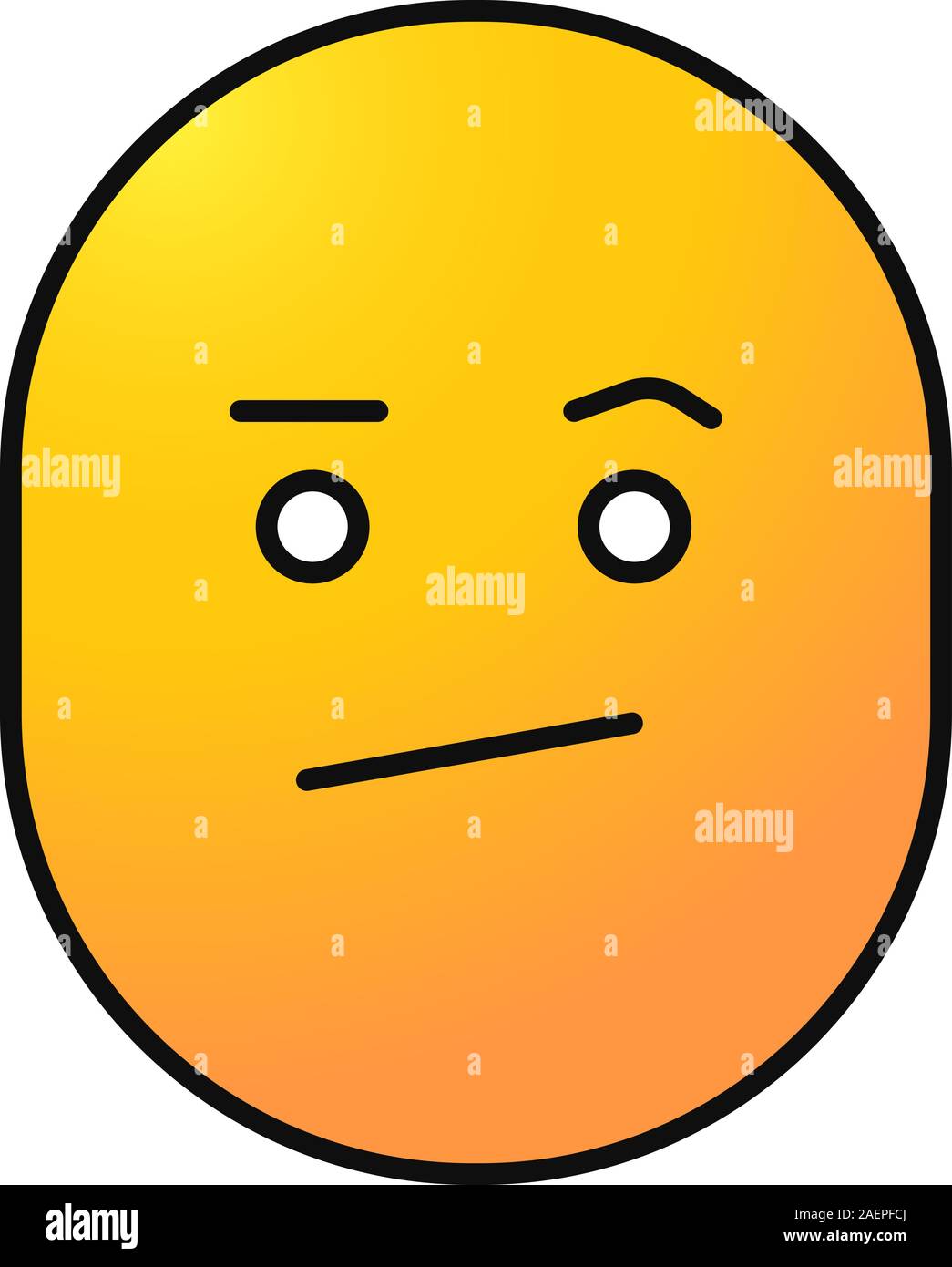 Bored smiley color icon. Confused face. Isolated vector illustration ...