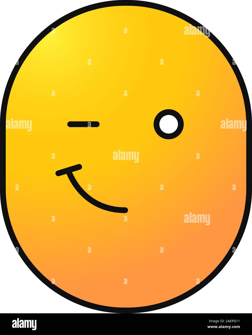 Winking smile color icon. Happy and funny face. Isolated vector ...