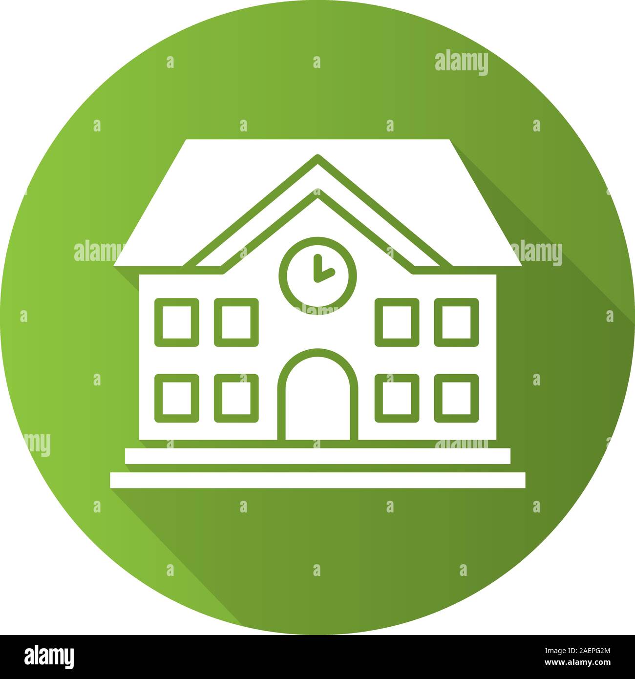 School building flat design long shadow glyph icon. University. Vector ... School building flat design long shadow glyph icon. University. Vector ...