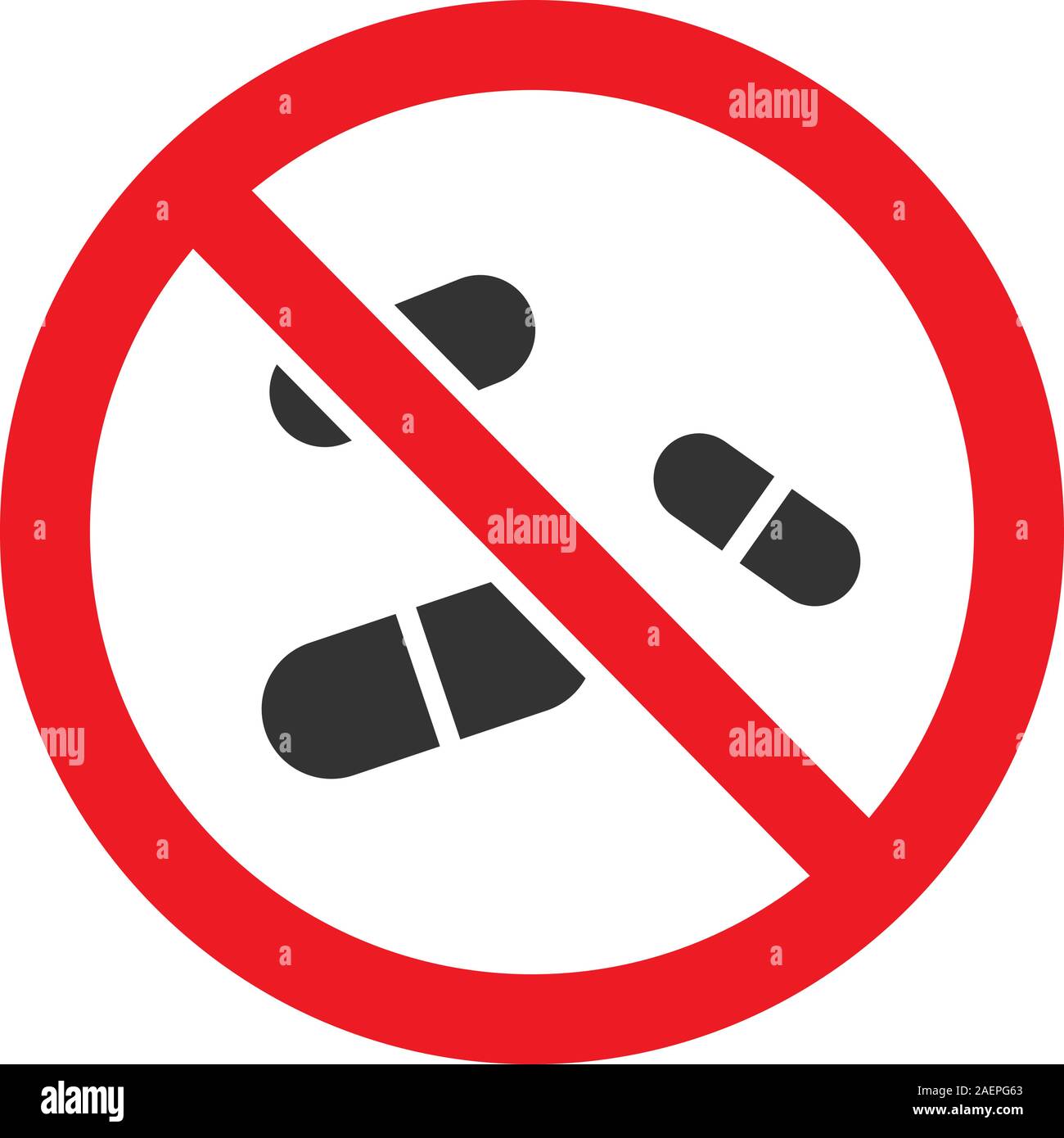 Forbidden sign with pills glyph icon. Stop silhouette symbol. No drugs ...