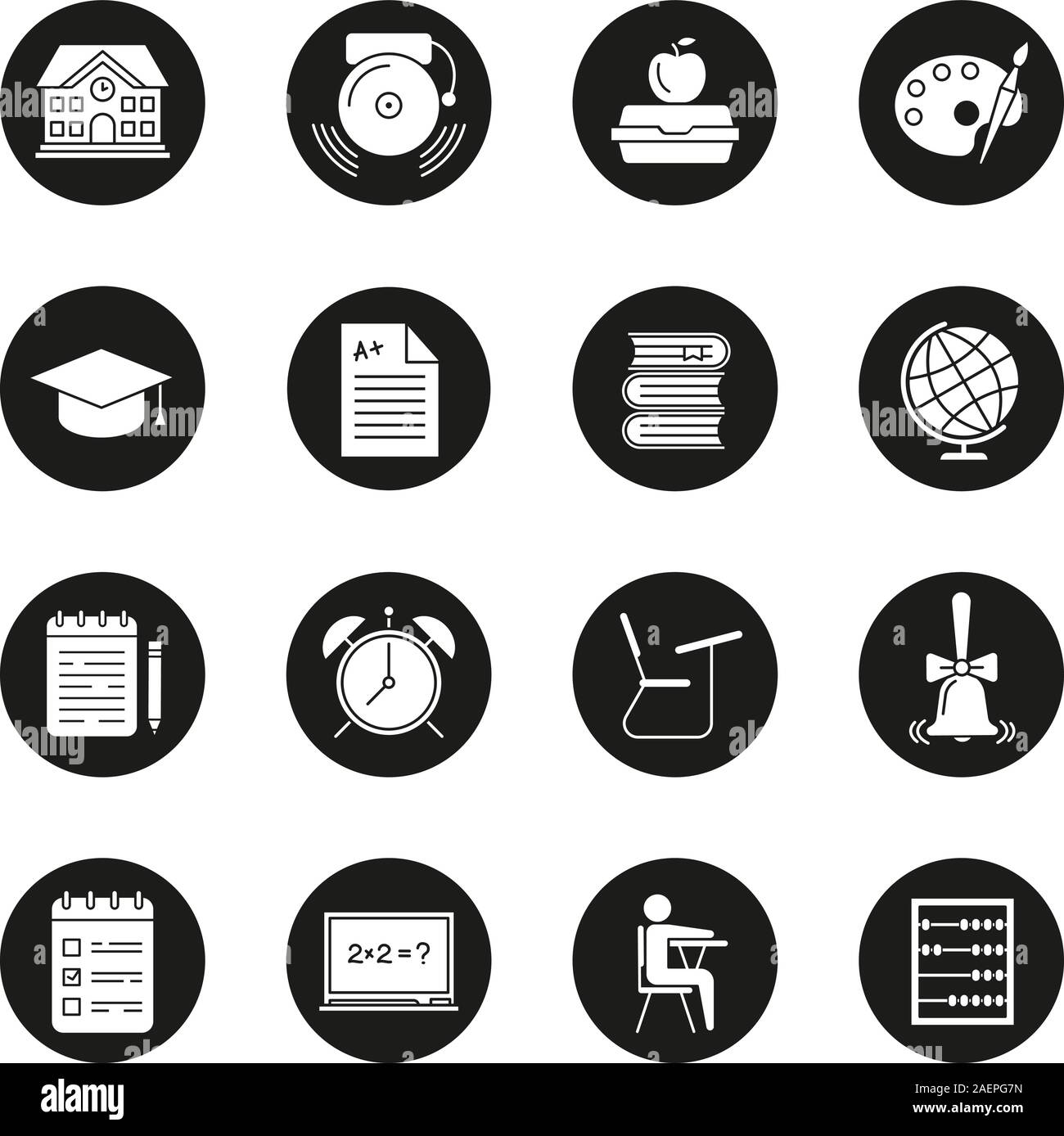 Pupil items icons hi-res stock photography and images - Alamy