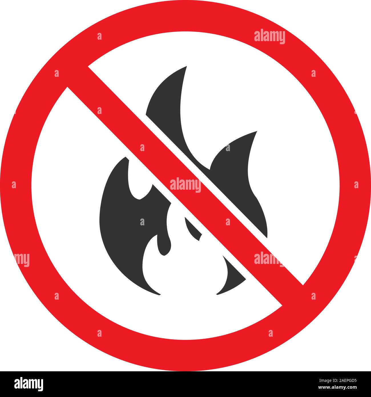 Forbidden sign with fire glyph icon. Stop silhouette symbol. No bonfire ...