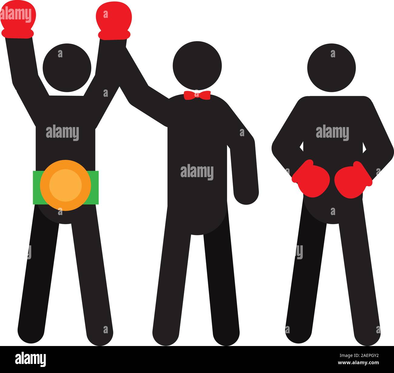 Boxing tournament silhouette icon. Champion. Triumph, victory. Isolated ...