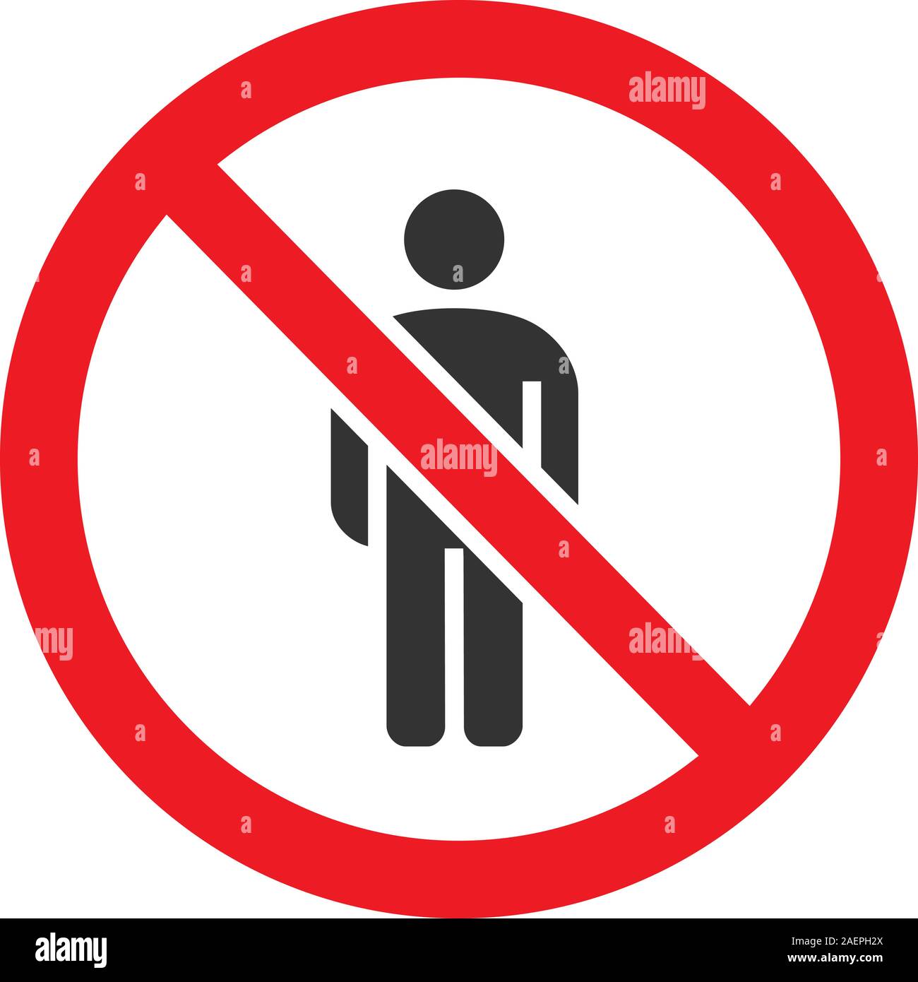 Forbidden Sign With Man Silhouette Glyph Icon Stop Silhouette Symbol No Men Prohibition