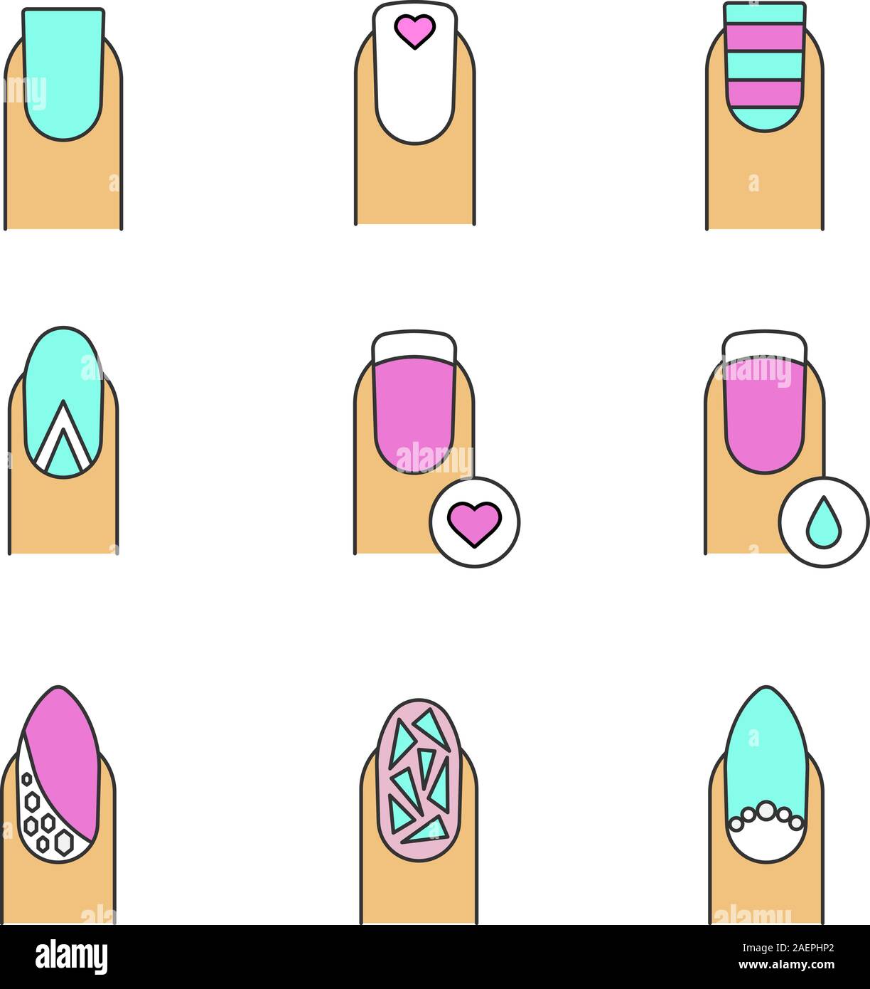 Almond shaped nails Stock Vector Images - Alamy