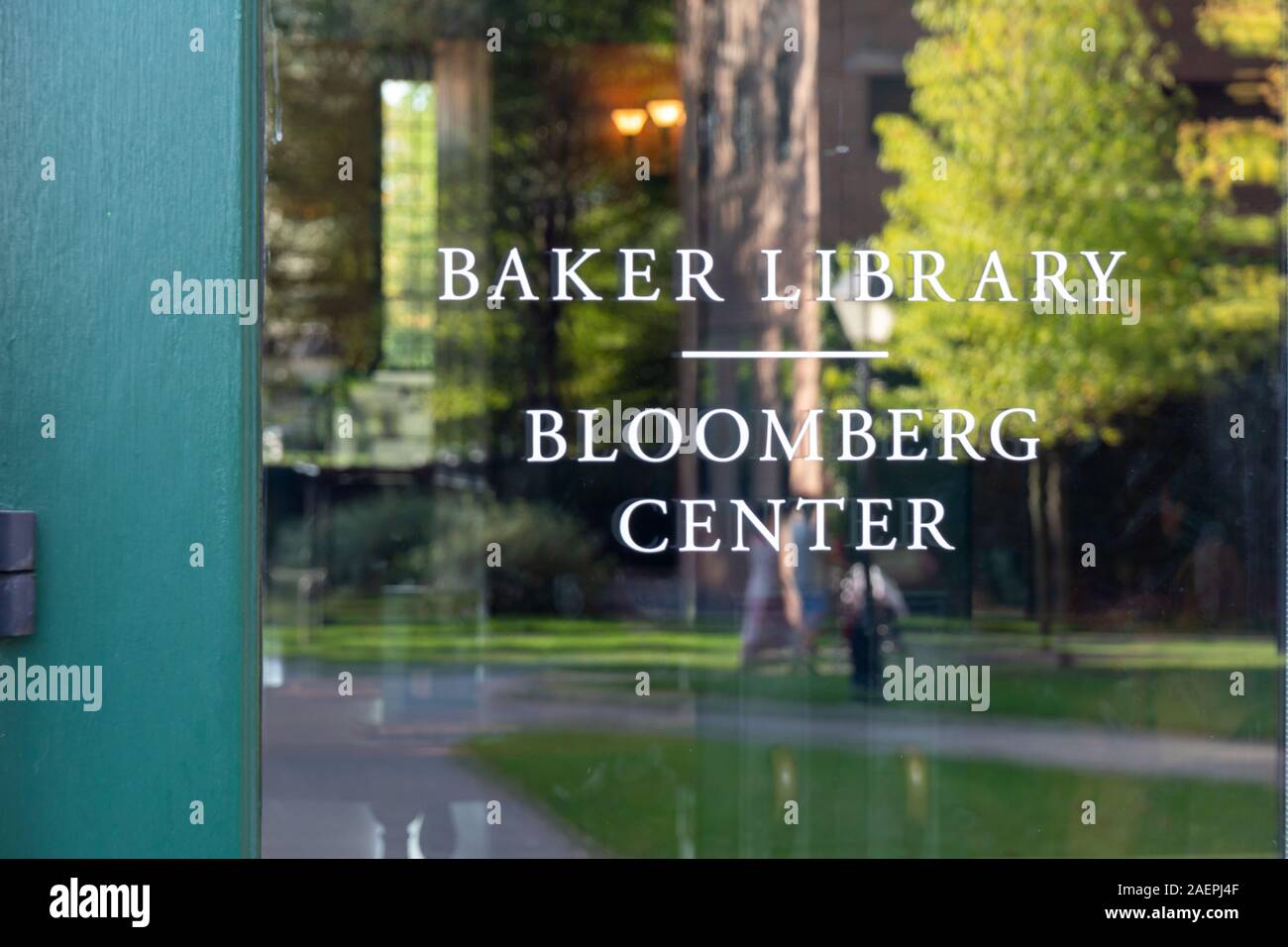 ALLSTON, MA/USA - SEPTEMBER 29, 2019: Baker Library and Bloomberg ...