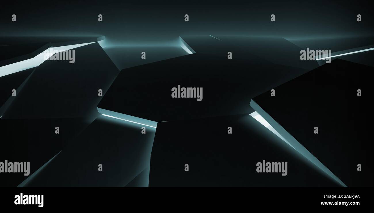 Abstract dark blue cg background, polygonal fragmented floor pattern ...