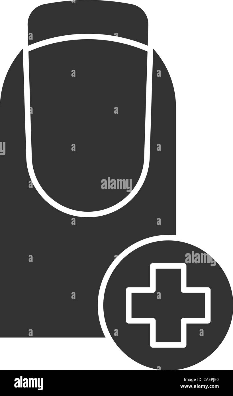 Healthy nail glyph icon. Silhouette symbol. Fingernails treatment and ...