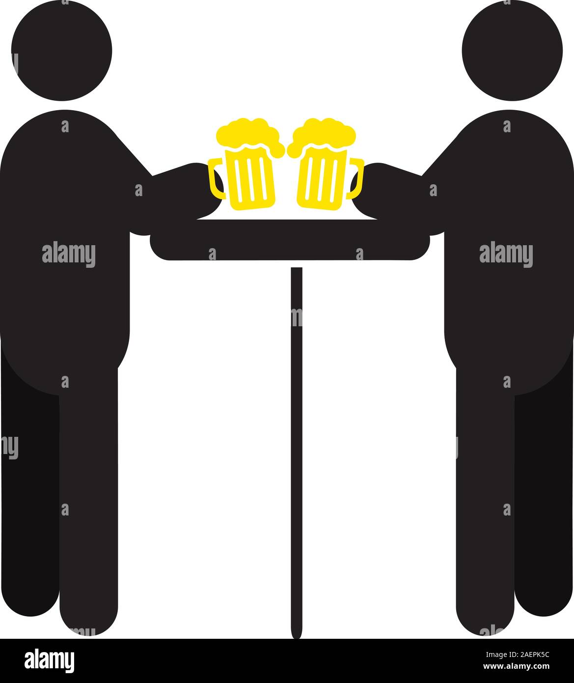 People drinking beer silhouette icon. Alehouse, beerhouse. Pub. Friends ...