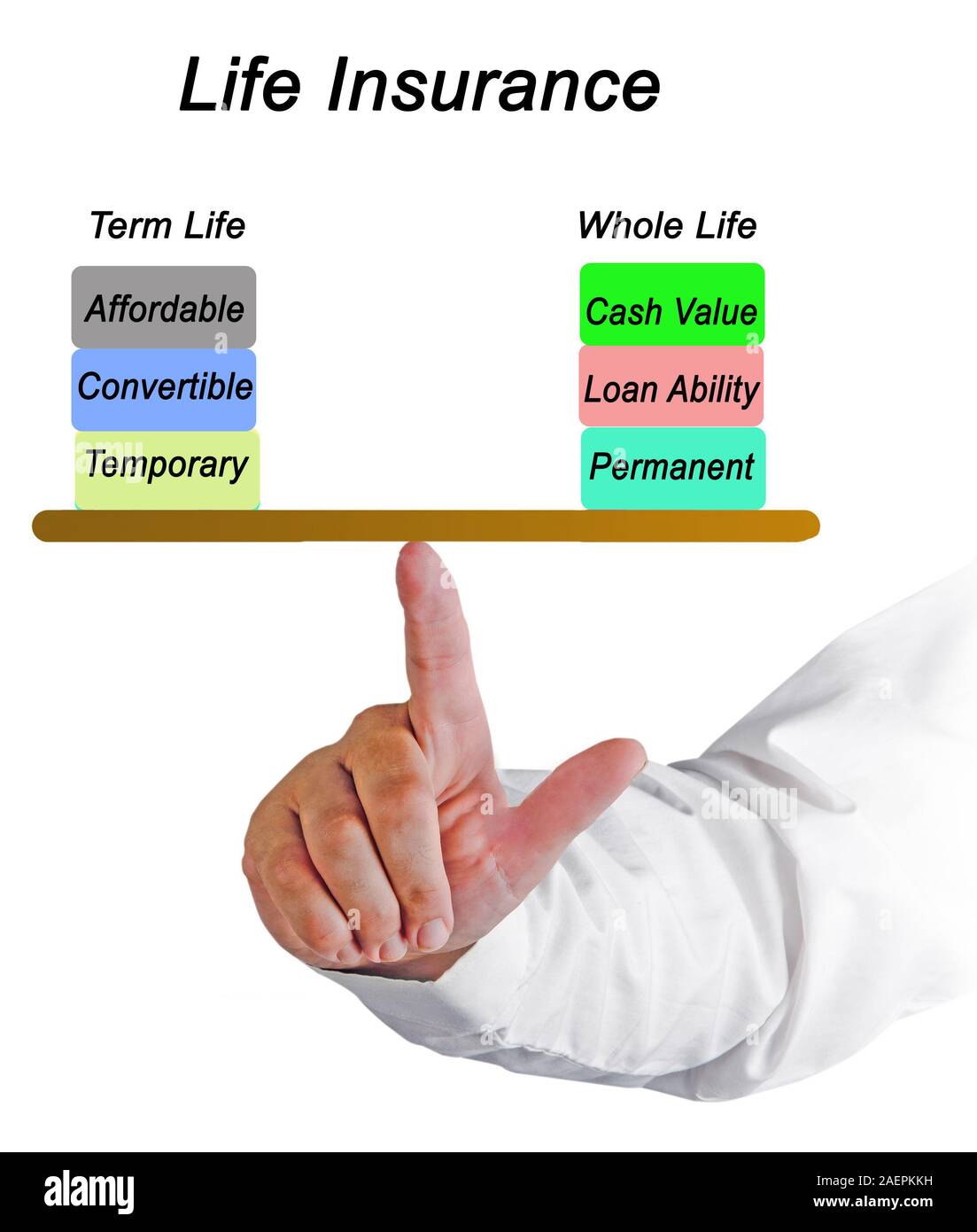 Two types of Life Insurance Stock Photo - Alamy