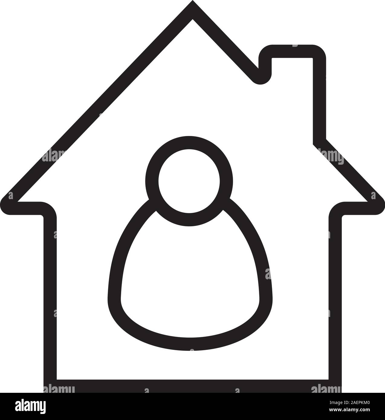 Tenant, resident linear icon. Private property. Real estate. Thin line ...