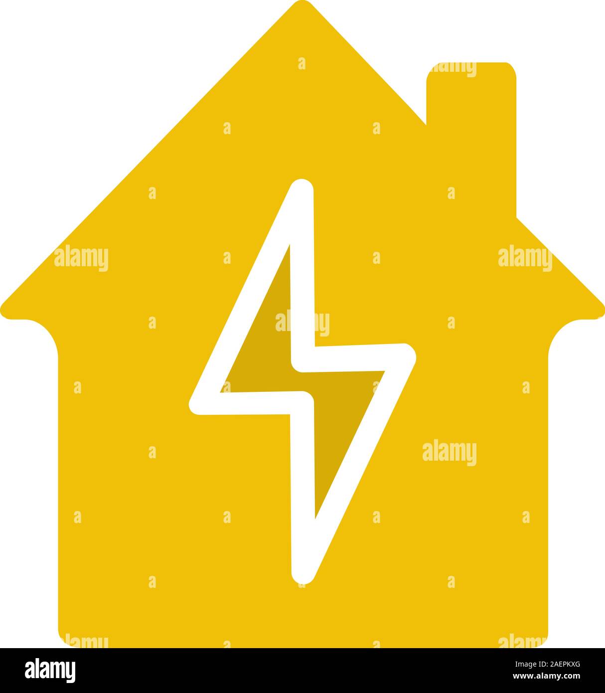 Home electrification glyph color icon. Electric utilities. House with ...